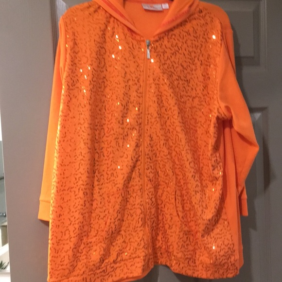 Quacker Factory | Tops | Hooded Ladies Top With Sequins Front | Poshmark